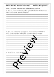 Kathleen Krull "What Was the Boston Tea Party?" worksheets | Made By ...