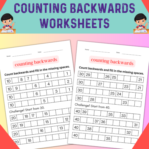 printable backward counting activities 100 to 1 worksheet for grade 1 ...
