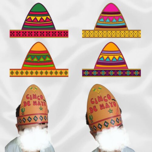 Cinco de Mayo Hats and bracelets, Cinco de mayo crown, Sombrero hat ...