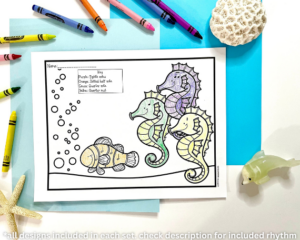 Ocean Rhythm Level 3 Color by Note for Syncopa , Dotted Half , + Dotted ...