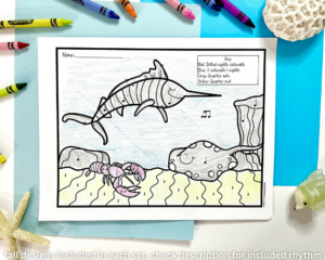 Ocean Rhythm Level 4 Coloring for Ti-Tika + Tika-Ti + Dotted Eighth ...