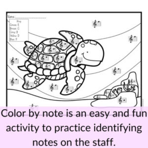 Ocean Treble Clef Staff Color by Note for Elementary Music Class sub ...
