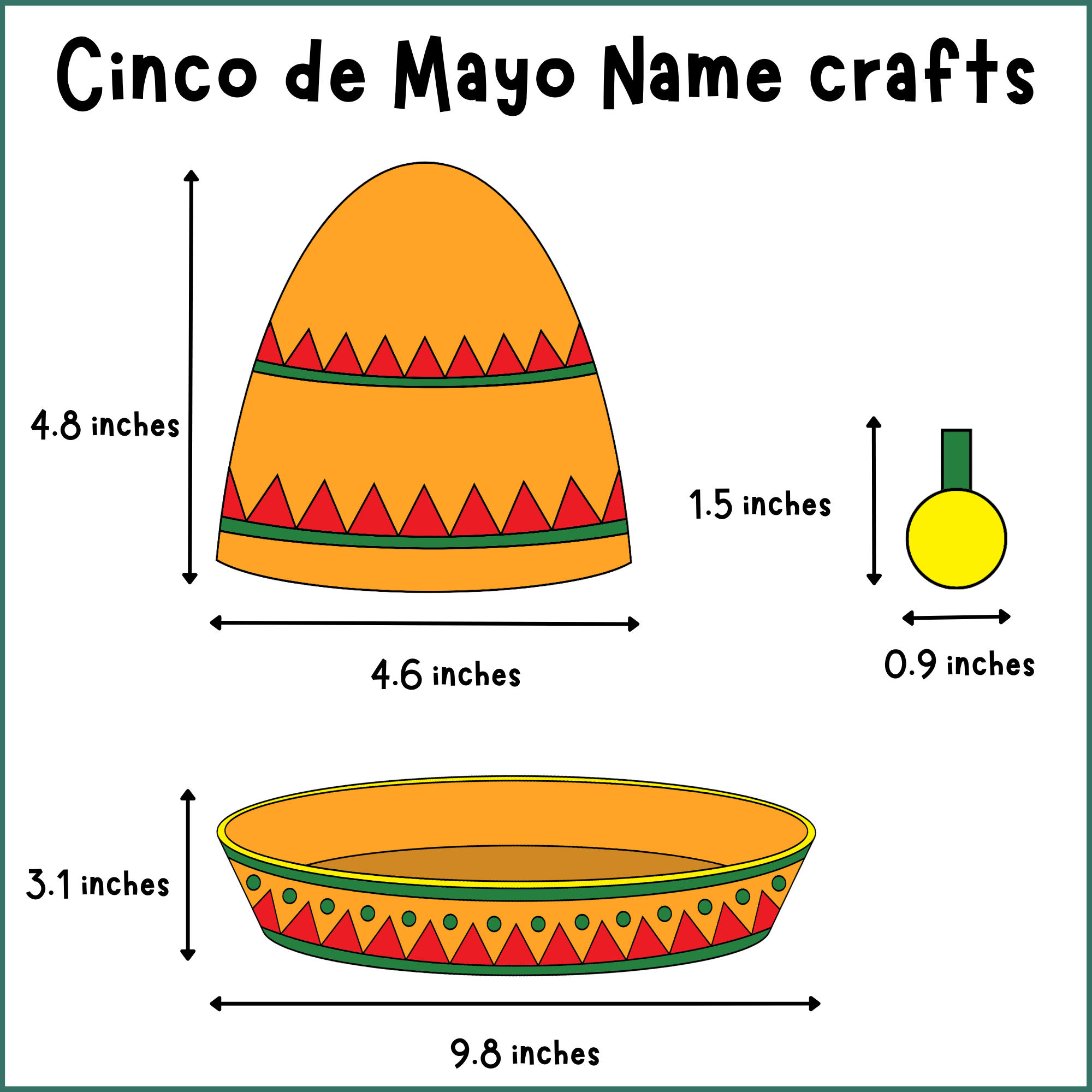 Cinco de Mayo Name Crafts - Cinco de Mayo hat crafts - Cinco de Mayo ...