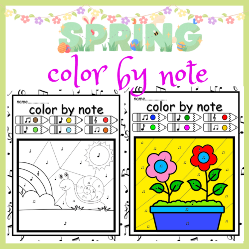 Spring/April/Color-by-Note Music Coloring Pages | Made By Teachers