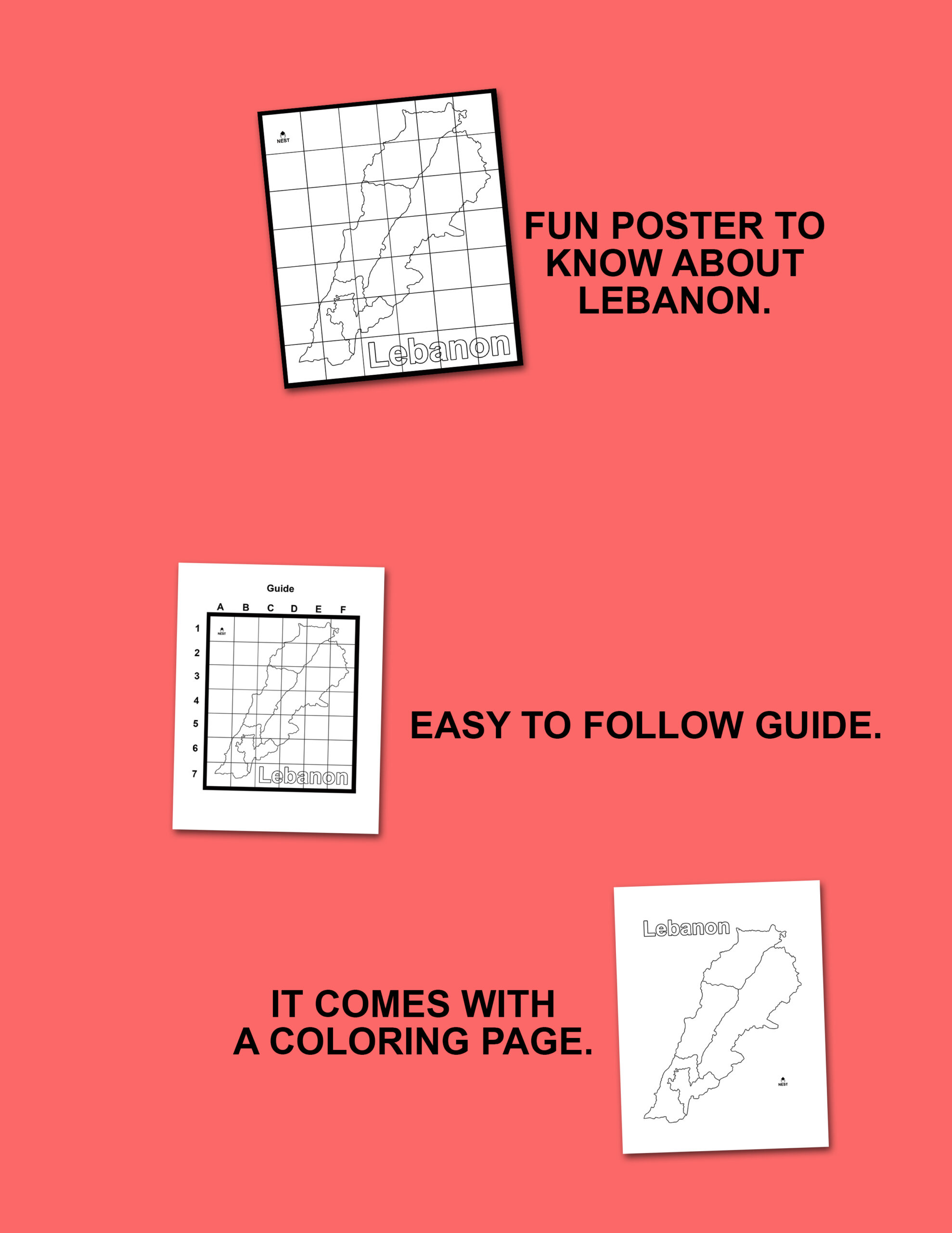 Lebanon Map Collaboration Poster | Made By Teachers