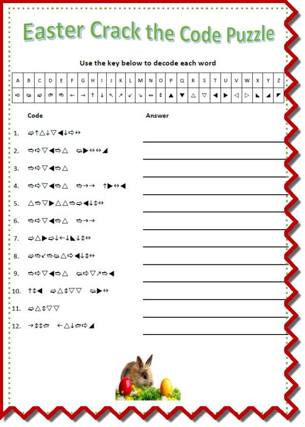 Easter Crack the Code with Answer Key worksheet | Made By Teachers