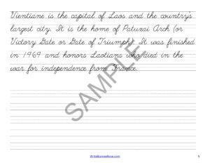 My Book About Laos with Cursive Copywork | Made By Teachers