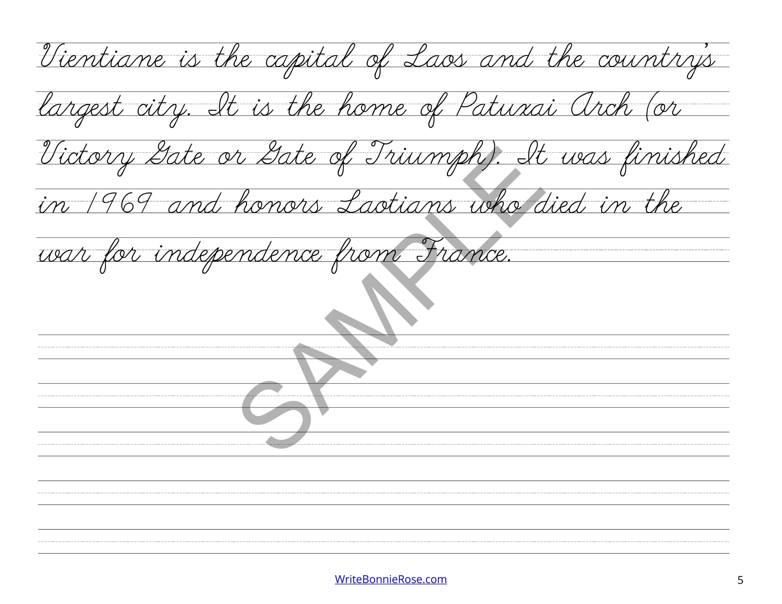 My Book About Laos with Cursive Copywork | Made By Teachers