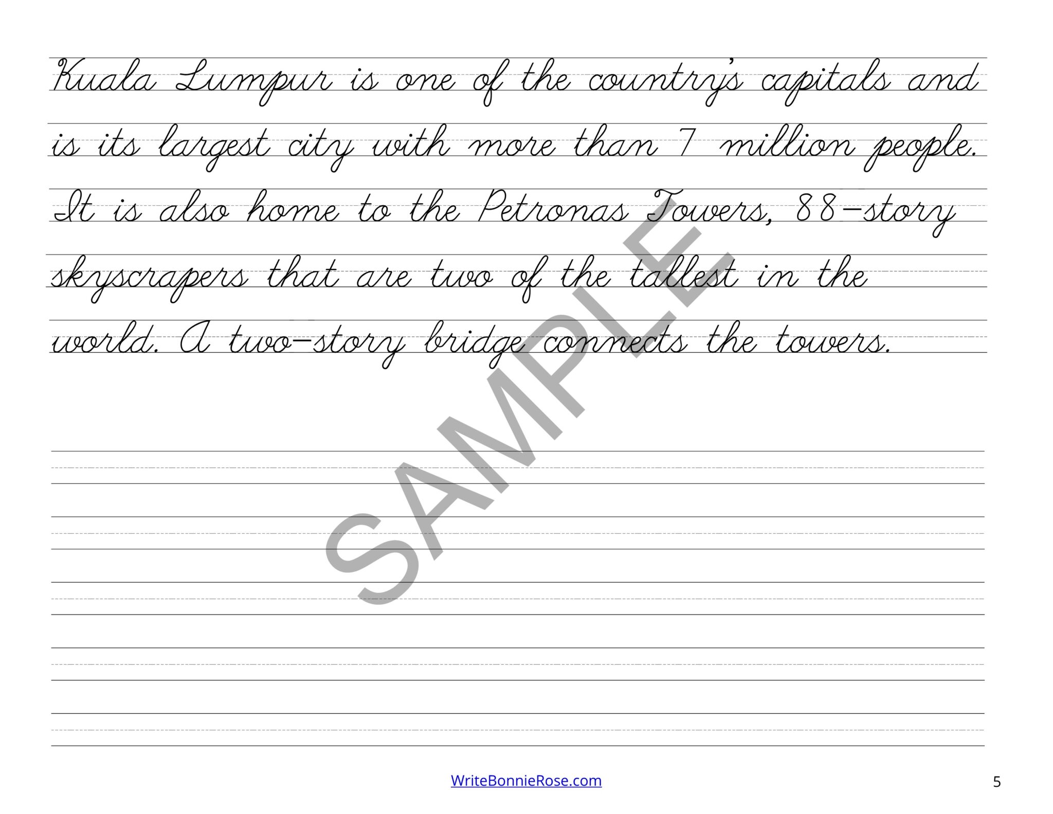 My Book About Malaysia with Cursive Copywork | Made By Teachers