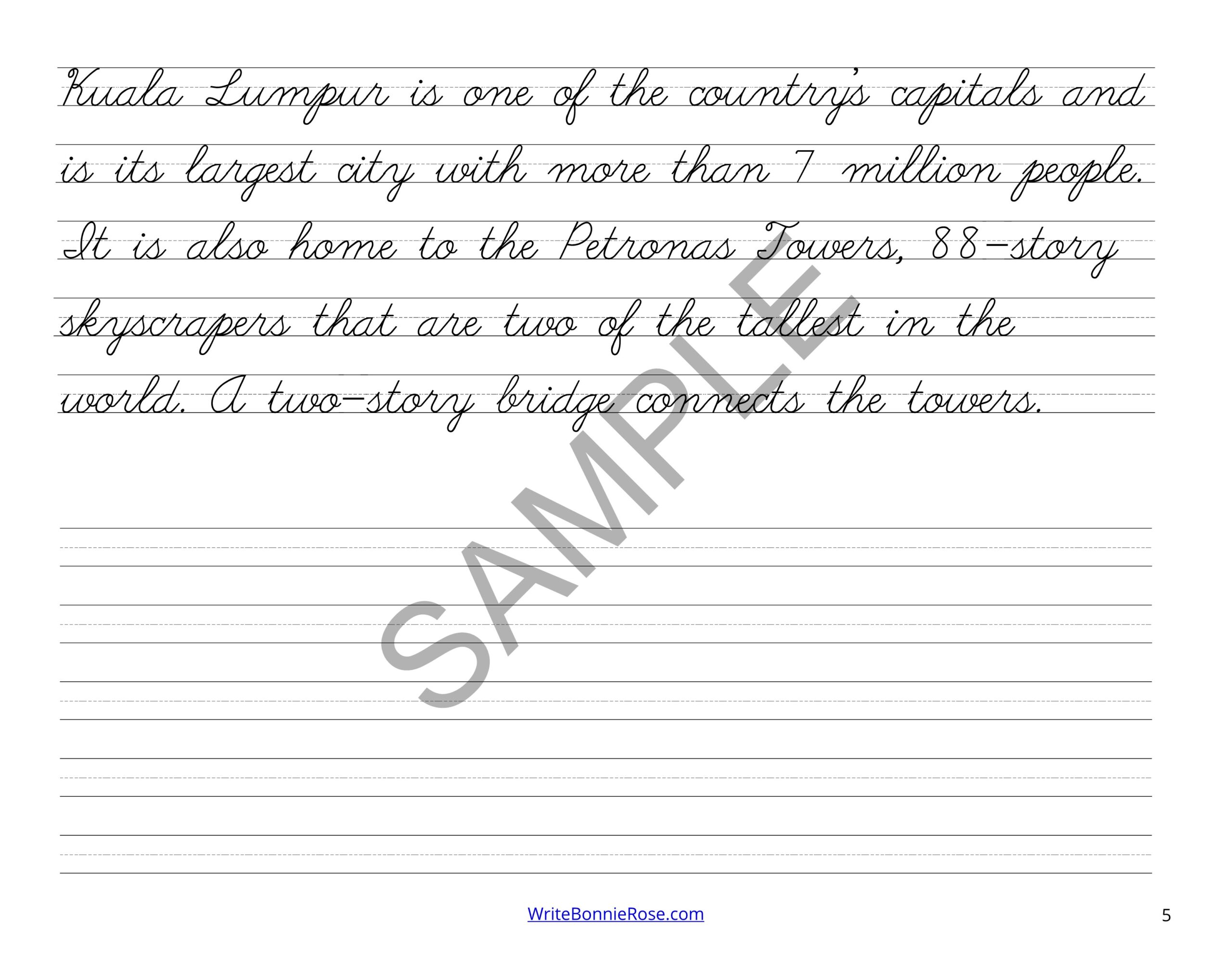 My Book About Malaysia with Cursive Copywork | Made By Teachers