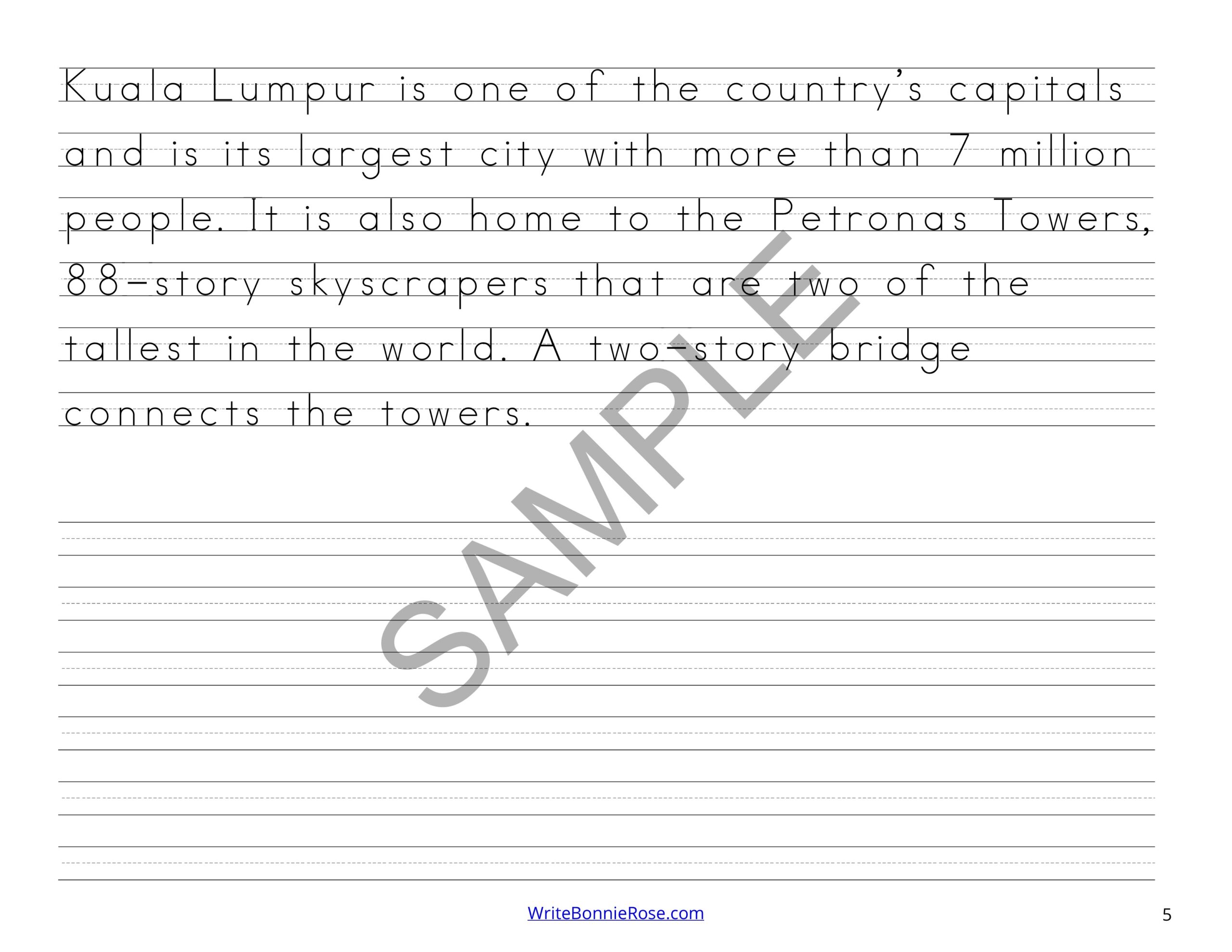 My Book About Malaysia with Print Copywork | Made By Teachers