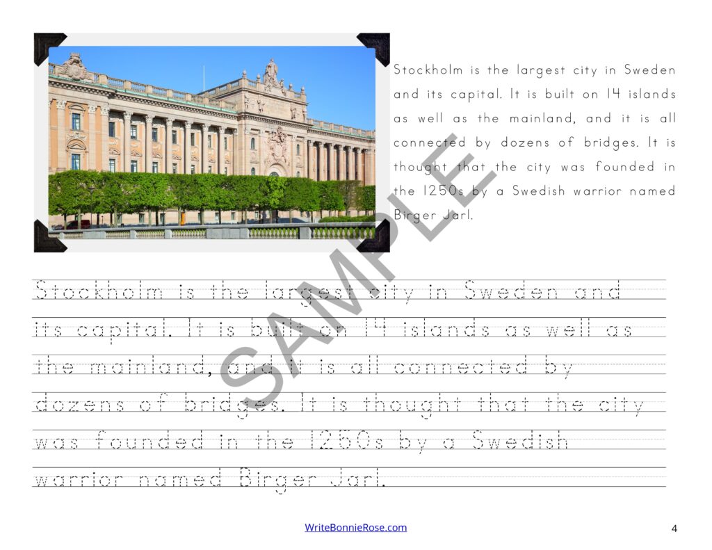 My Book About Sweden with Print Copywork | Made By Teachers