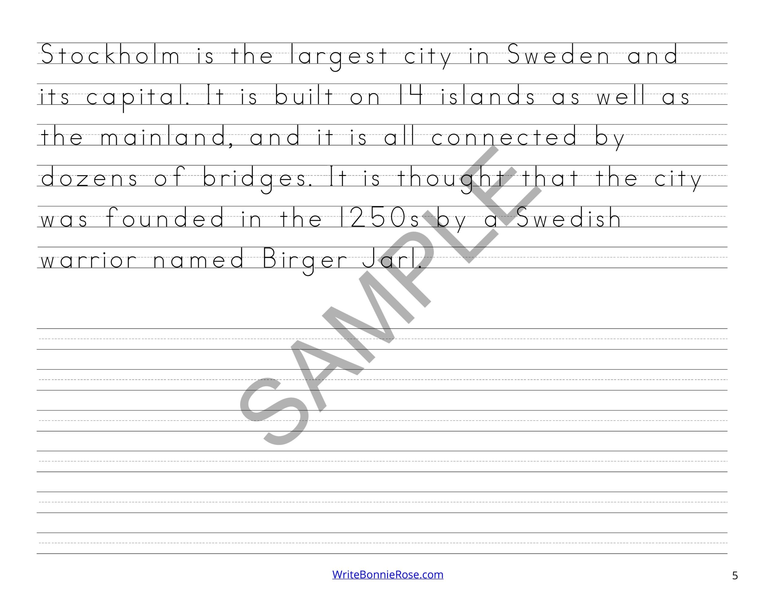 My Book About Sweden with Print Copywork | Made By Teachers