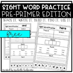 Sight Word Practice PRE-PRIMER (Trace it. Write it. Build it. Find it ...