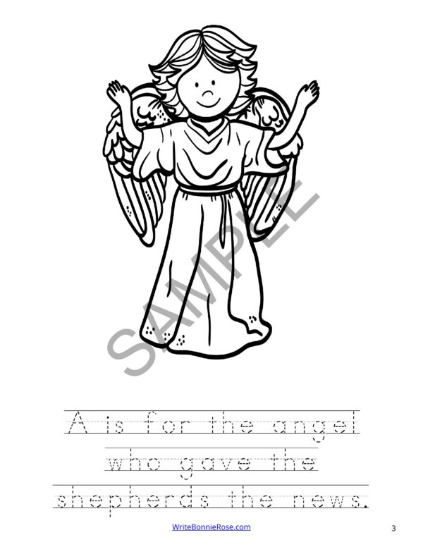 Christmas Story A to Z Coloring Book with Print Copywork - Made By Teachers