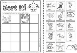 cut and paste animal habitats | Made By Teachers