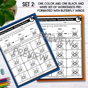 Comparing Fractions using the Butterfly Method Google Slides and ...