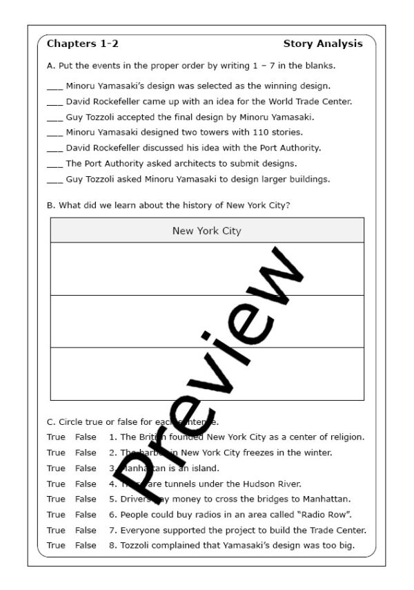 Jim O'Connor "What Were the Twin Towers?" worksheets | Made By Teachers