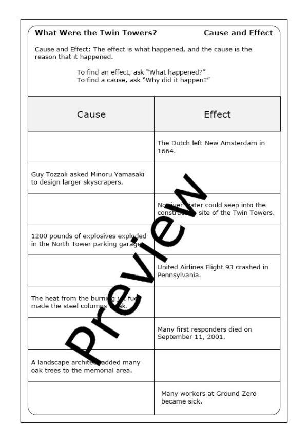 Jim O'Connor "What Were the Twin Towers?" worksheets | Made By Teachers
