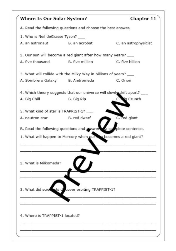 Stephanie Sabol "Where Is Our Solar System?" worksheets | Made By Teachers