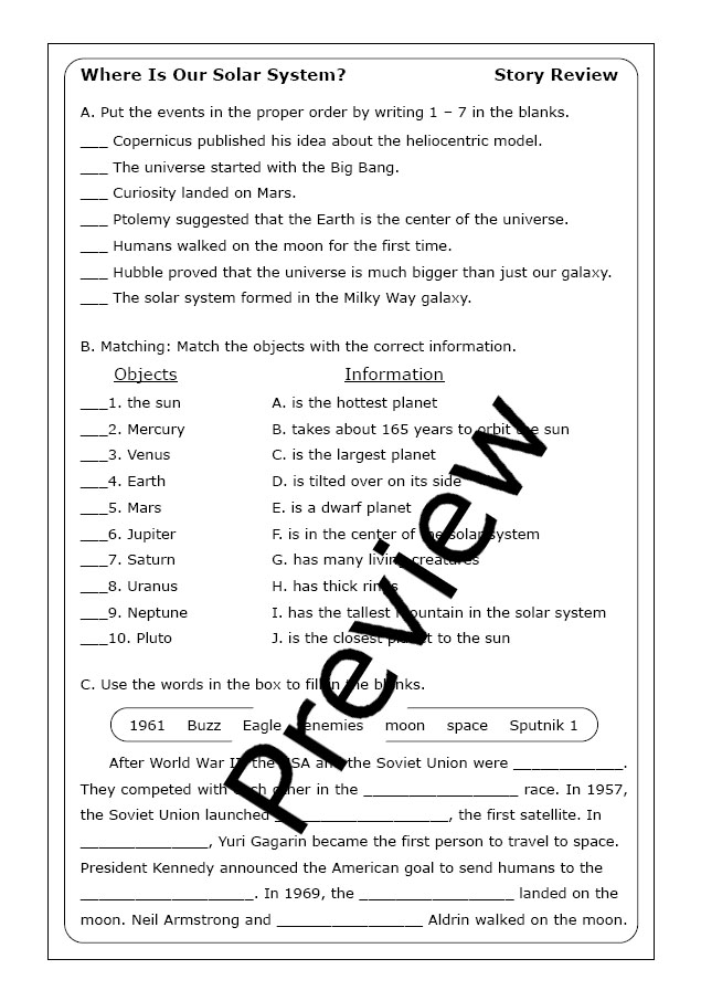 Stephanie Sabol "Where Is Our Solar System?" worksheets | Made By Teachers