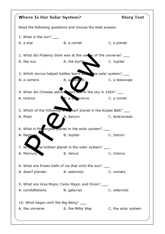 Stephanie Sabol "Where Is Our Solar System?" worksheets | Made By Teachers
