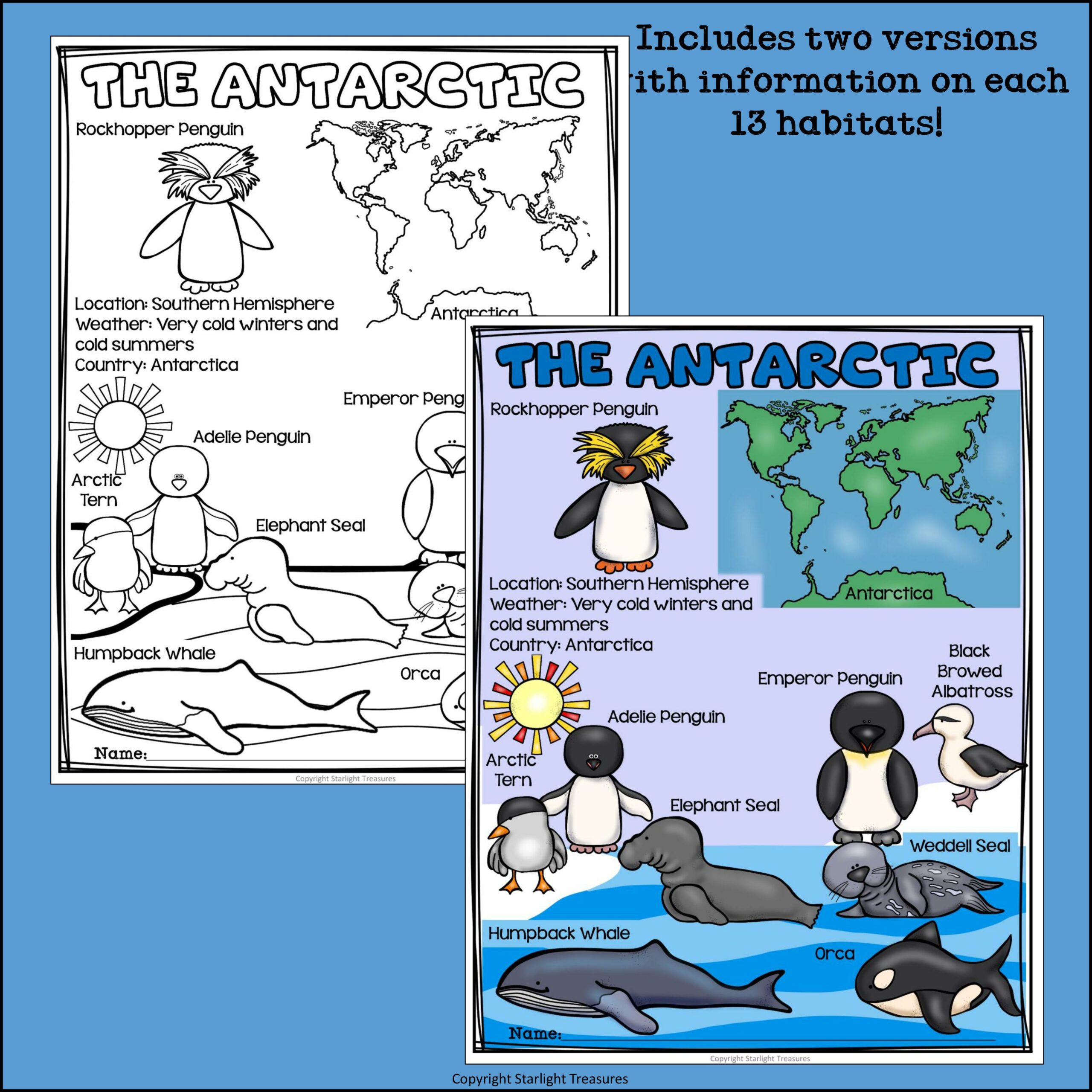 Animal Habitats Fact Sheets: Arctic, Desert, Forest, Ocean, Tundra, and ...