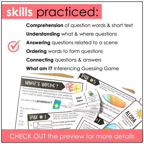 WH Question Escape Activity for ELL, EFL, ESL / Question Word ...