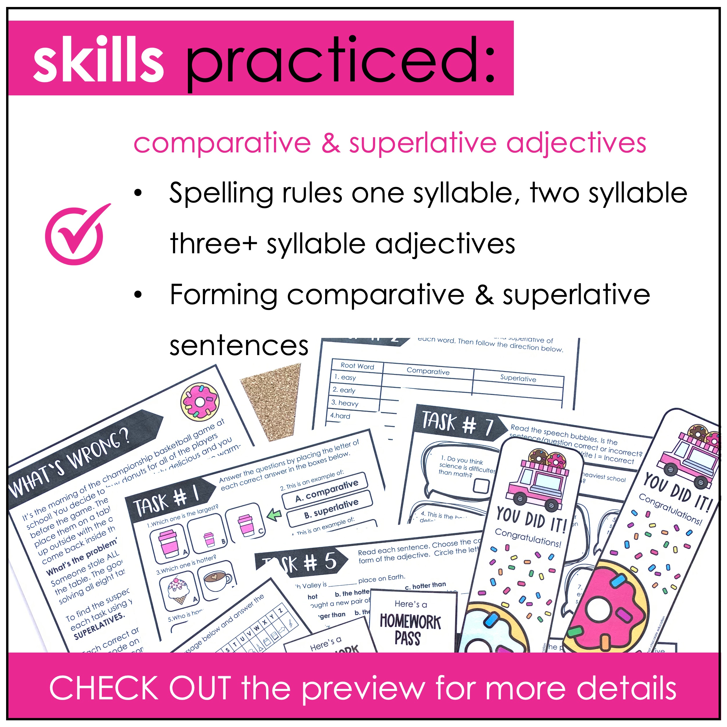 Adjectives : Comparative & Superlative Grammar Activity: Escape Room ...