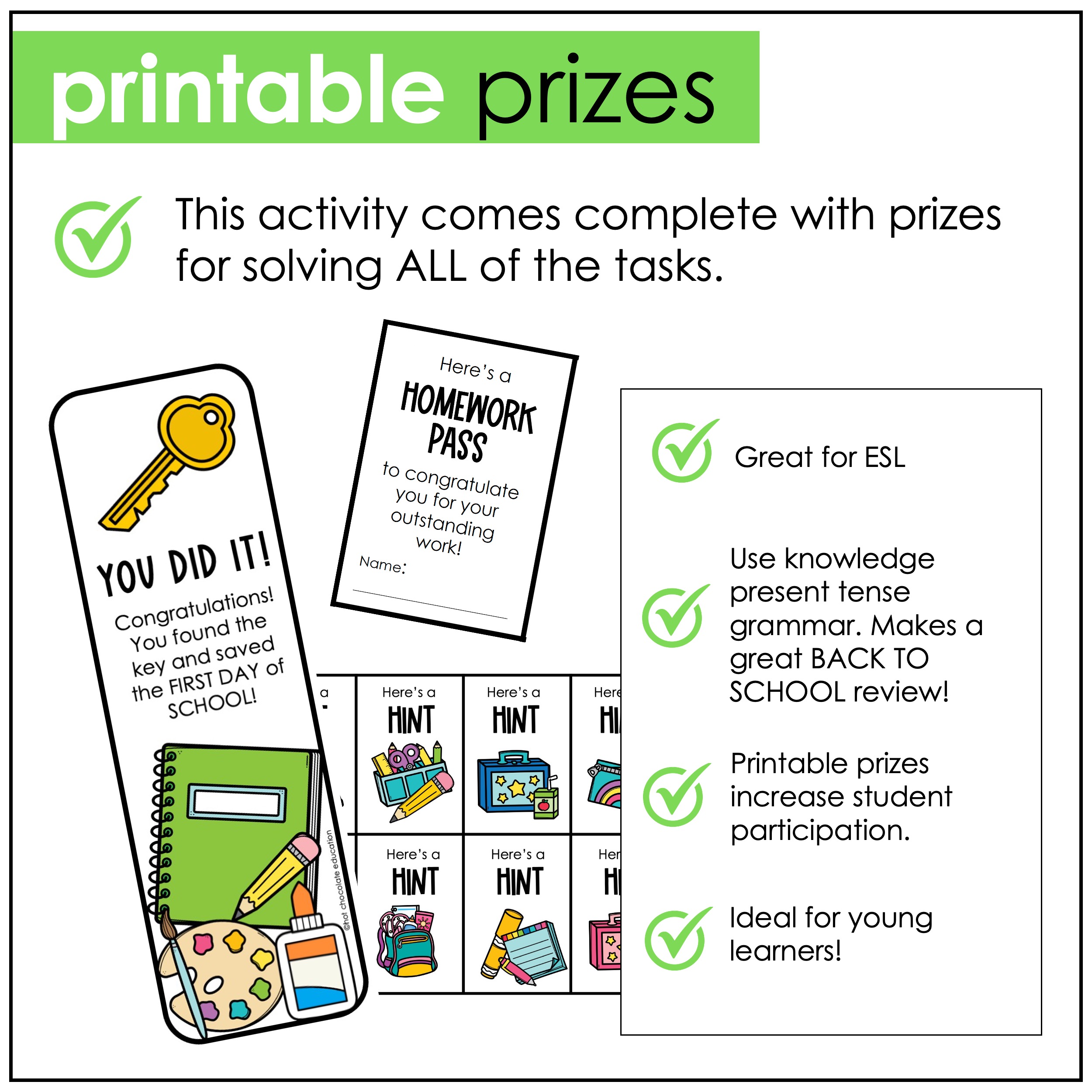 Present Tenses Grammar Review - Escape Room Activity | ELL /EFL / ESL ...