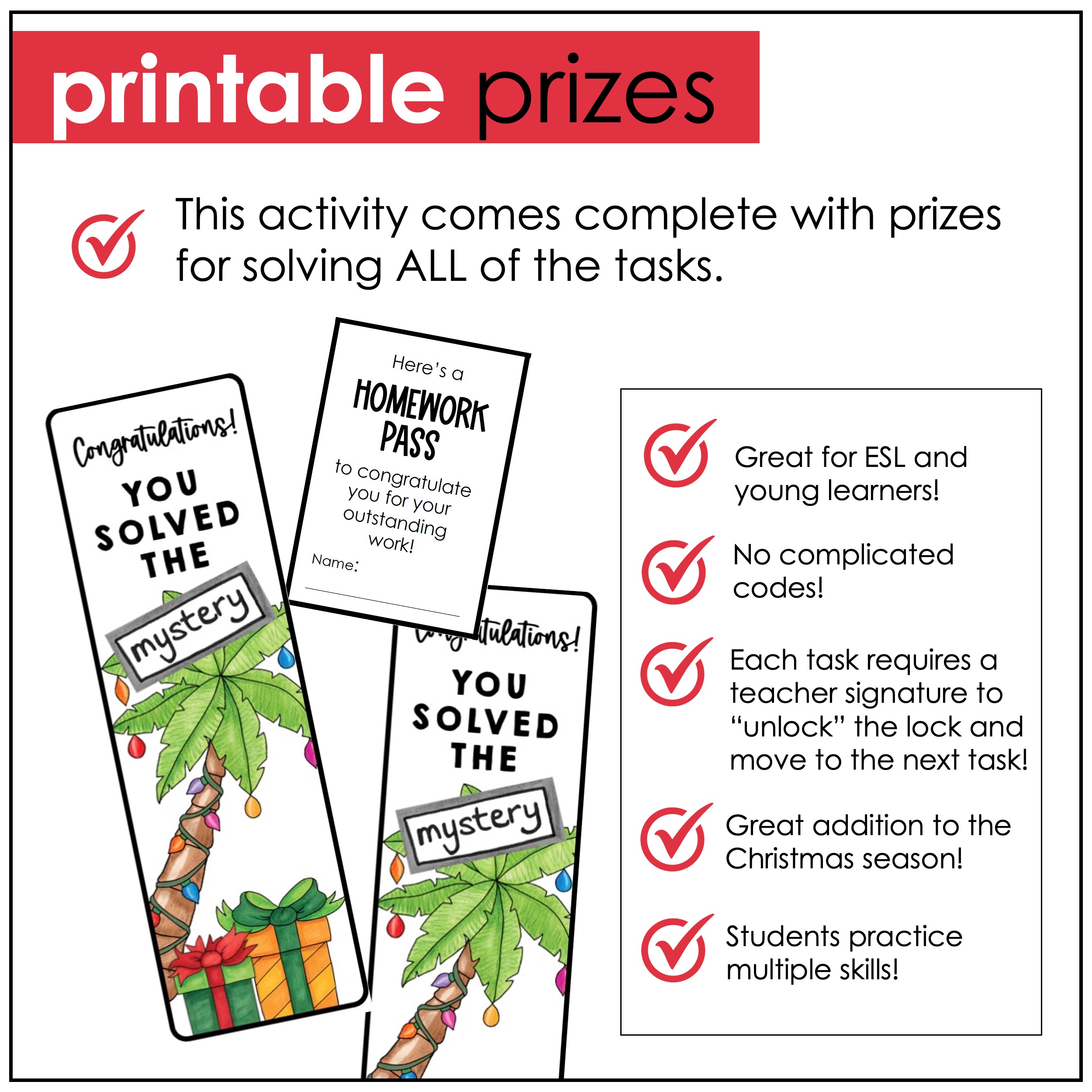 Christmas Escape Room - Vocabulary - Comprehension - Parts of Speech ...