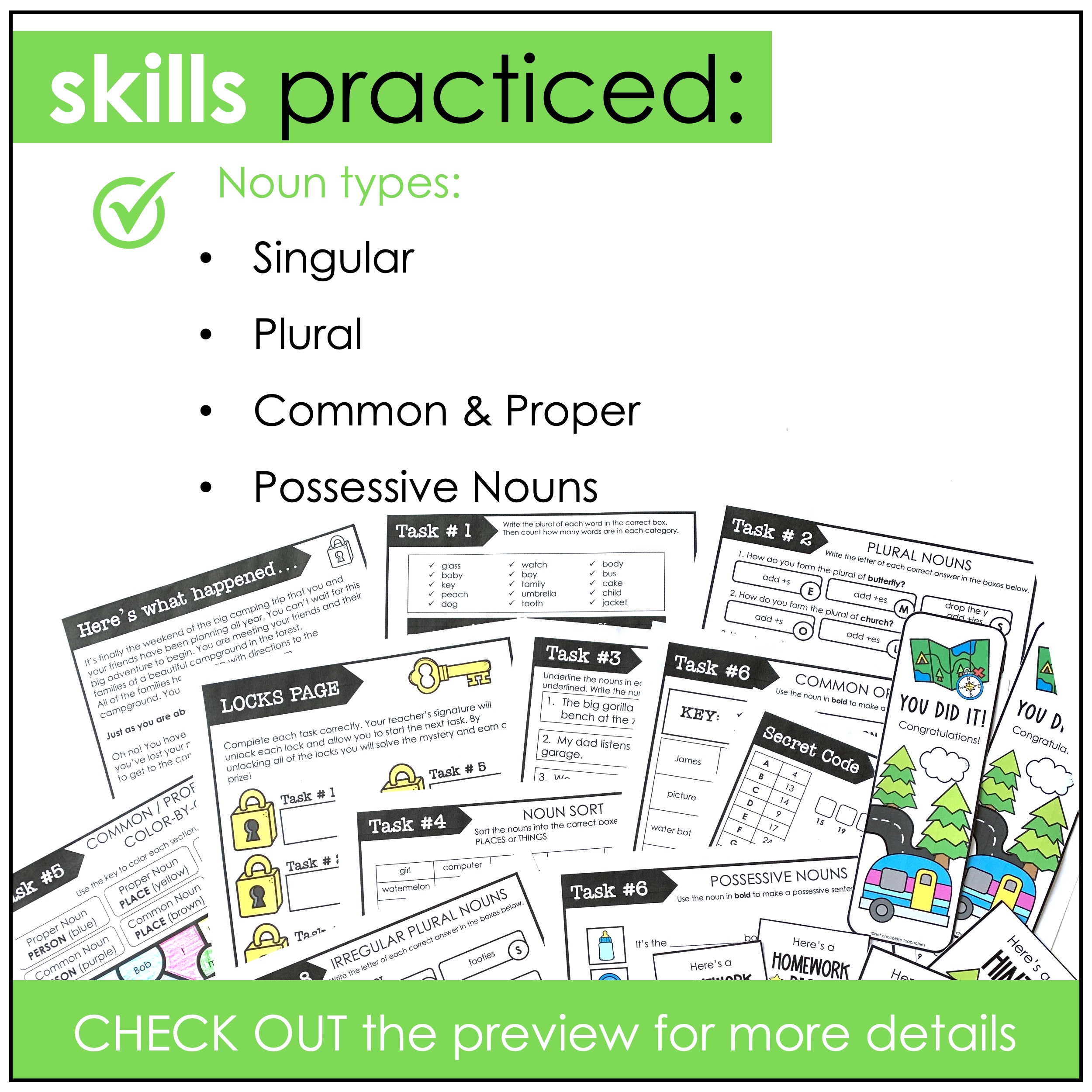 Noun Review Escape - Plural - Possessive - Common & Proper Nouns ELL ...
