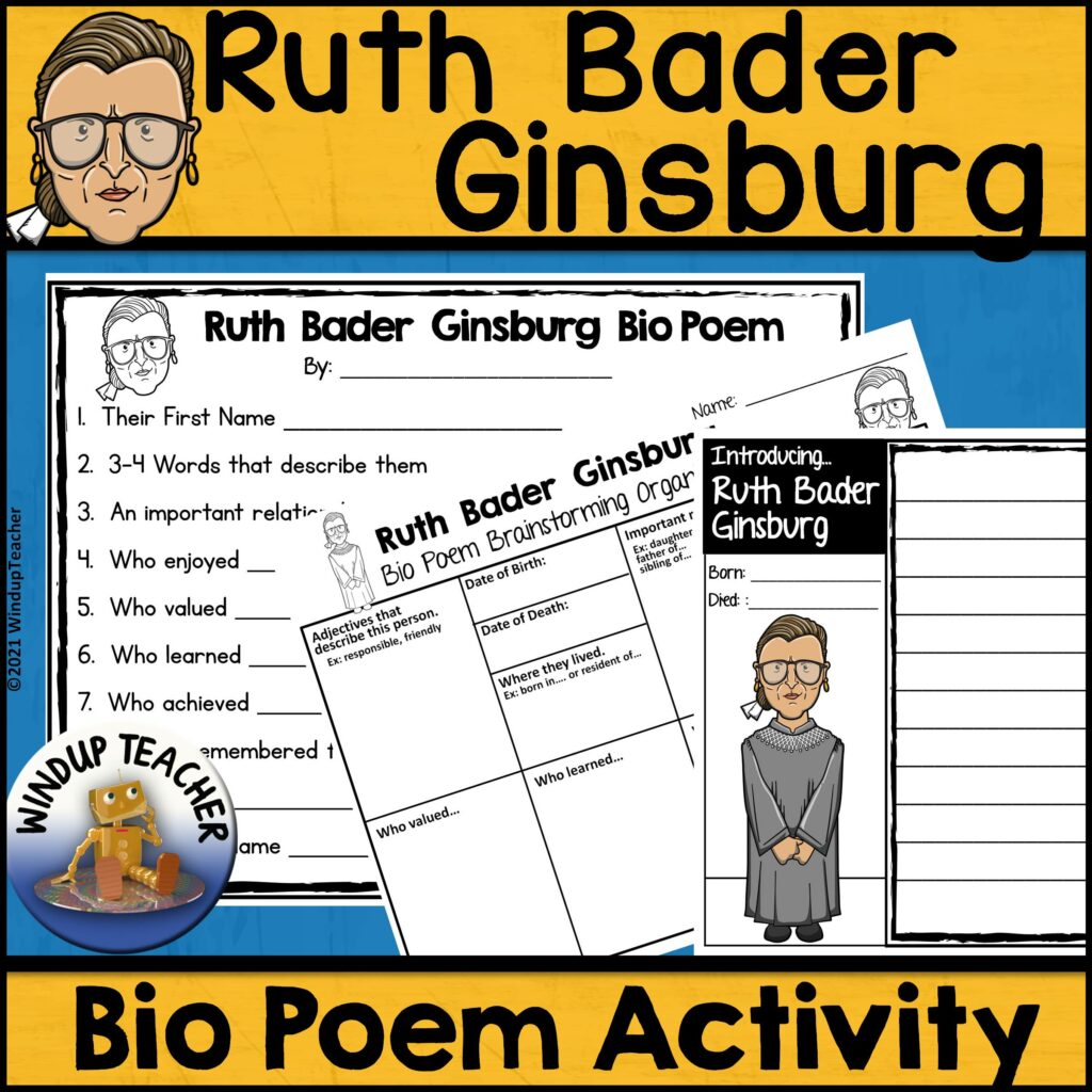 Ruth Bader Ginsburg Poem Writing Activity | Made By Teachers
