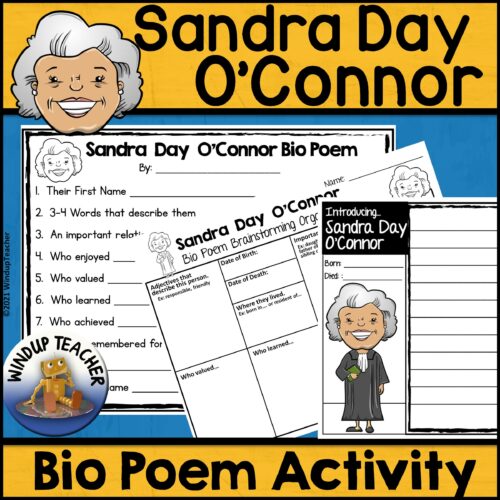Sandra Day O'Connor Biography Poem Writing Activity | Made By Teachers