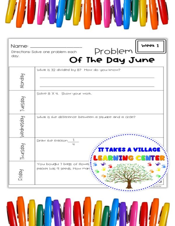 3rd Grade Math Problem of the Day - June | Made By Teachers