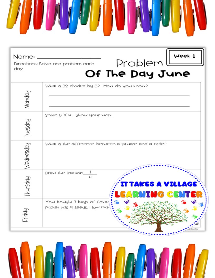 3rd Grade Math Problem of the Day - June | Made By Teachers
