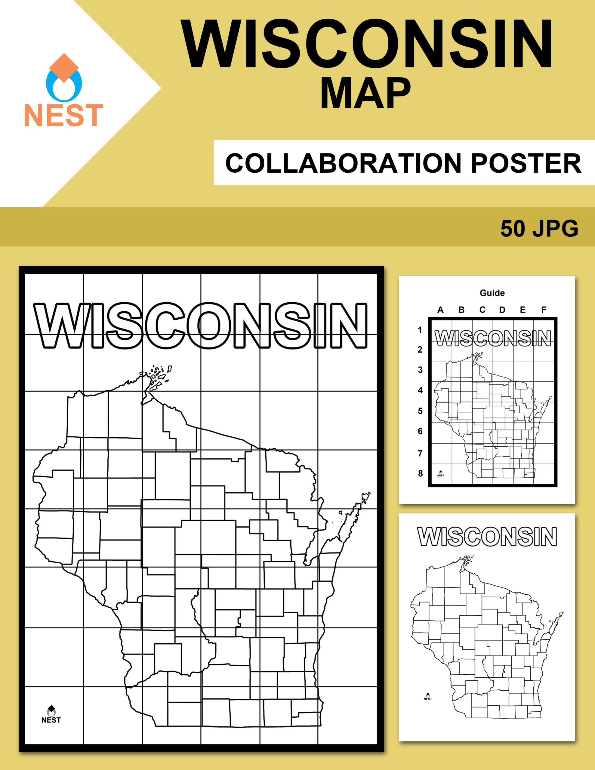 Wisconsin Map Collaboration Poster | Made By Teachers