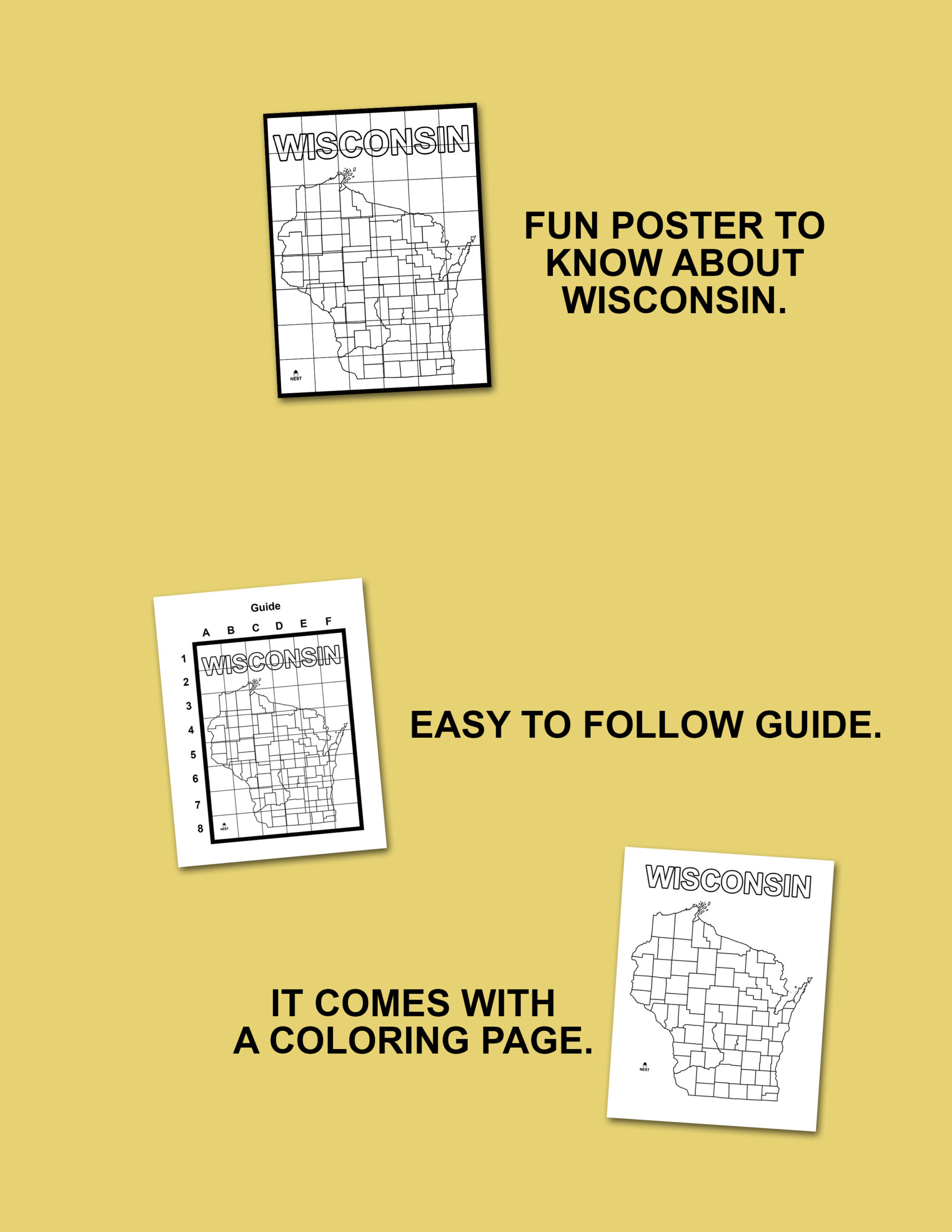 Wisconsin Map Collaboration Poster | Made By Teachers