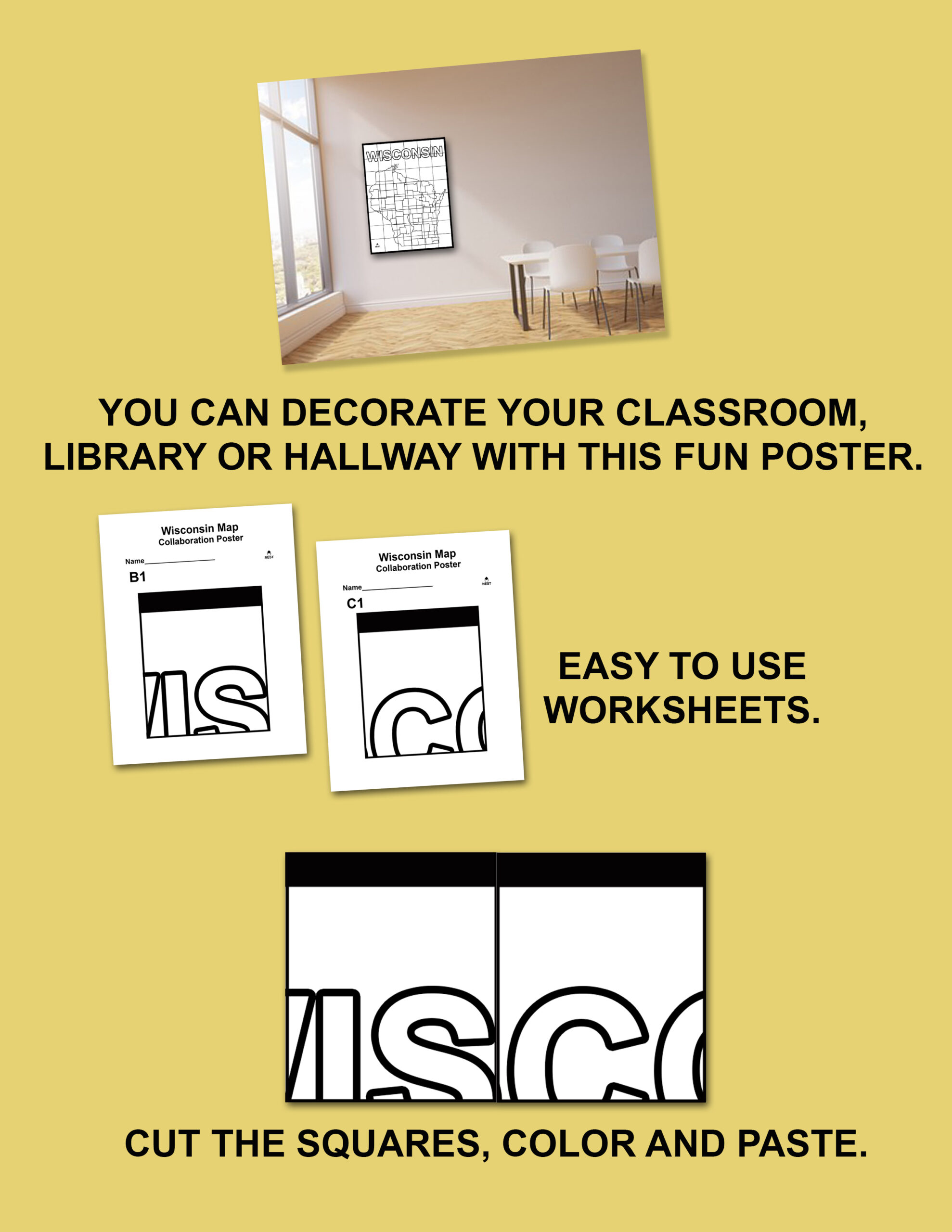 Wisconsin Map Collaboration Poster | Made By Teachers