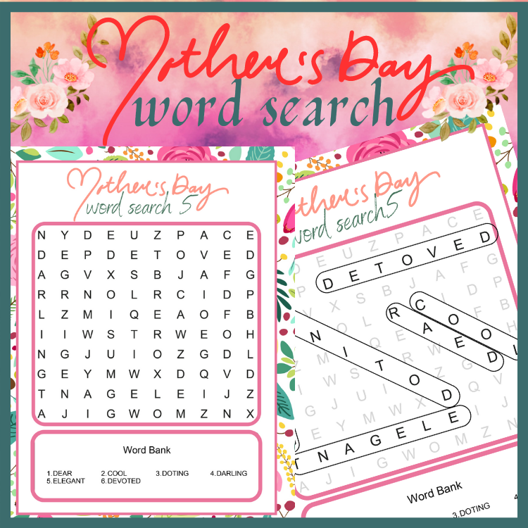 MOTHER'S DAY Word Search Puzzle Worksheet | Made By Teachers