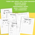 Opinion Writing Unit, Third Grade Opinion Writing Prompts Worksheets ...