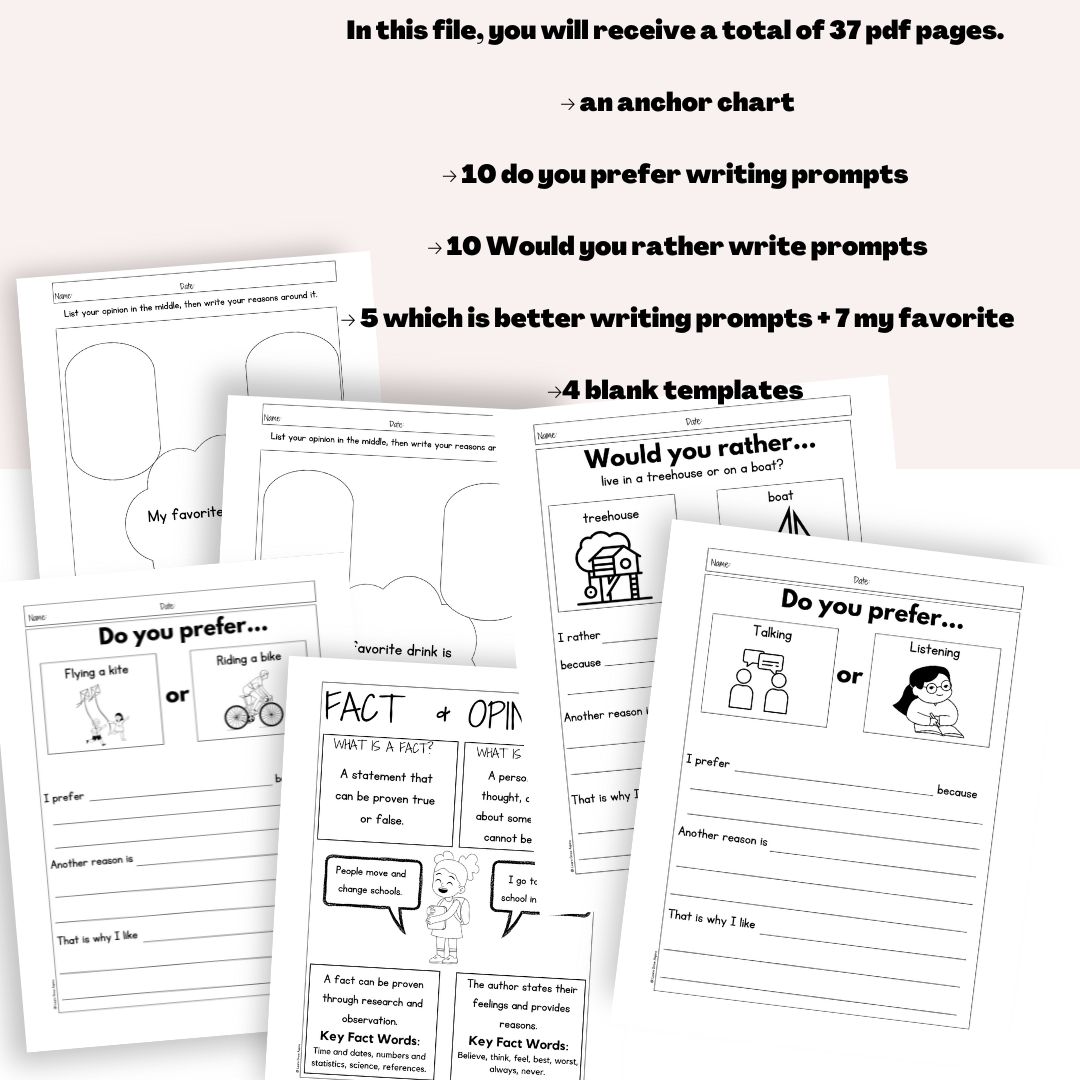 Opinion Writing Unit Third Grade Opinion Writing Prompts Worksheets 
