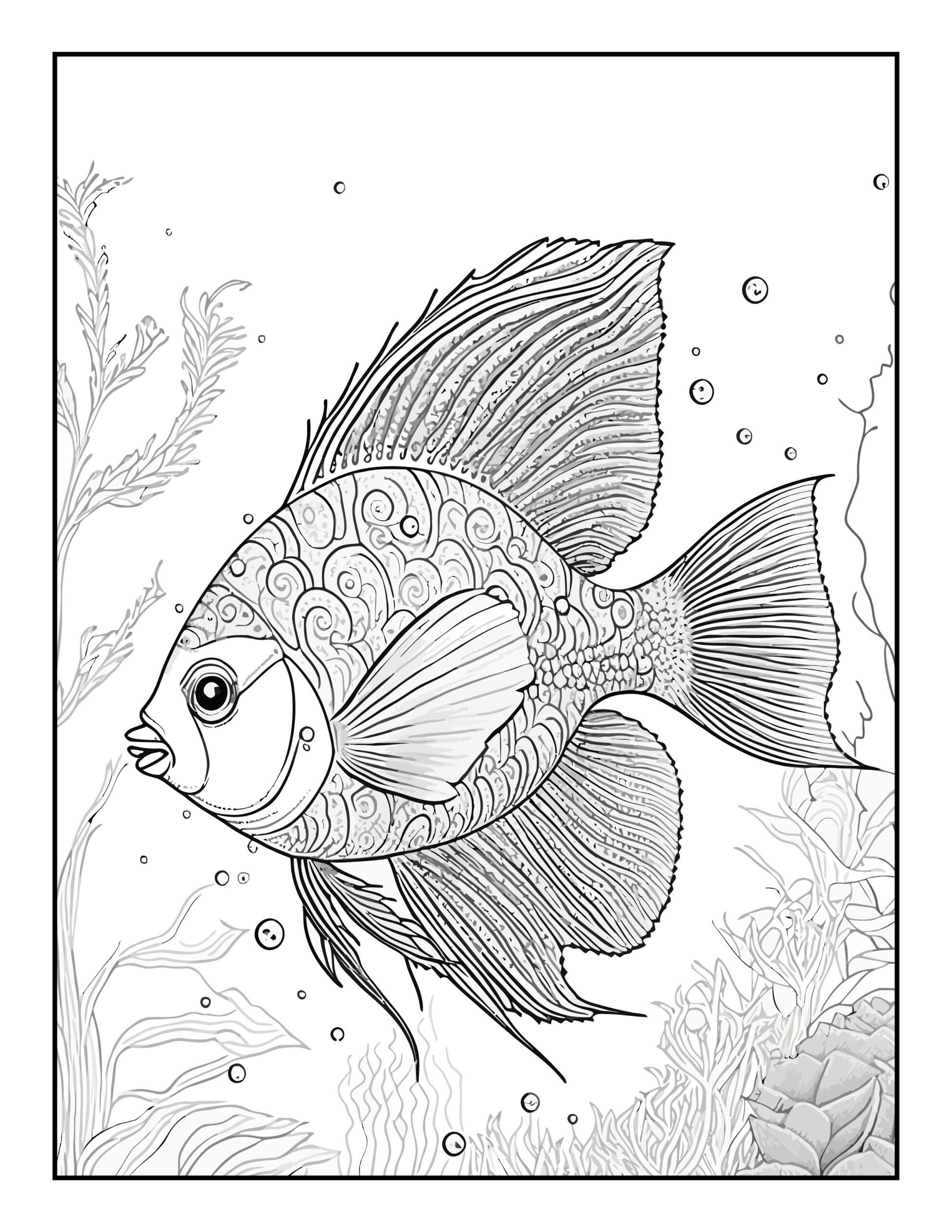 Make a Splash with the Aquarium Fish Coloring Book:100 Pages of ...