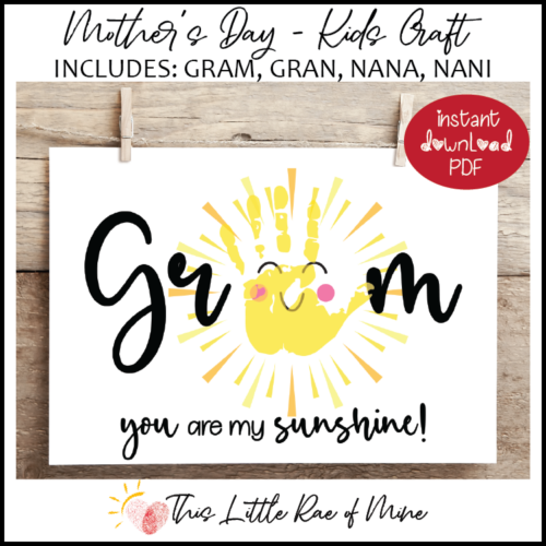 Gram - Gran - Nana - Nani - you are my sunshine - Handprint Art ...