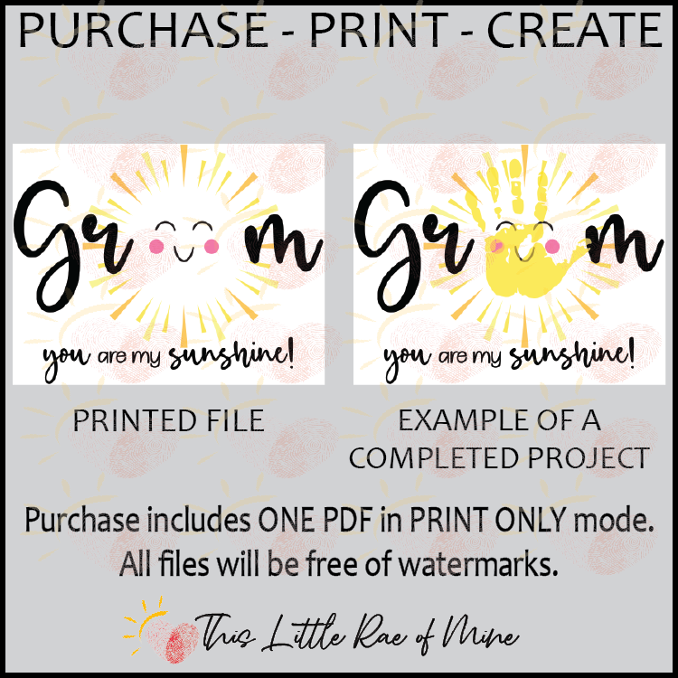 Gram - Gran - Nana - Nani - you are my sunshine - Handprint Art ...