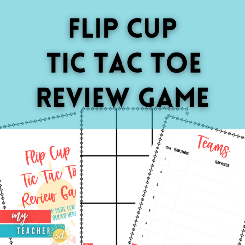 Flip Cup Tic Tac Toe Review Game (Elementary, Middle, High School Level ...