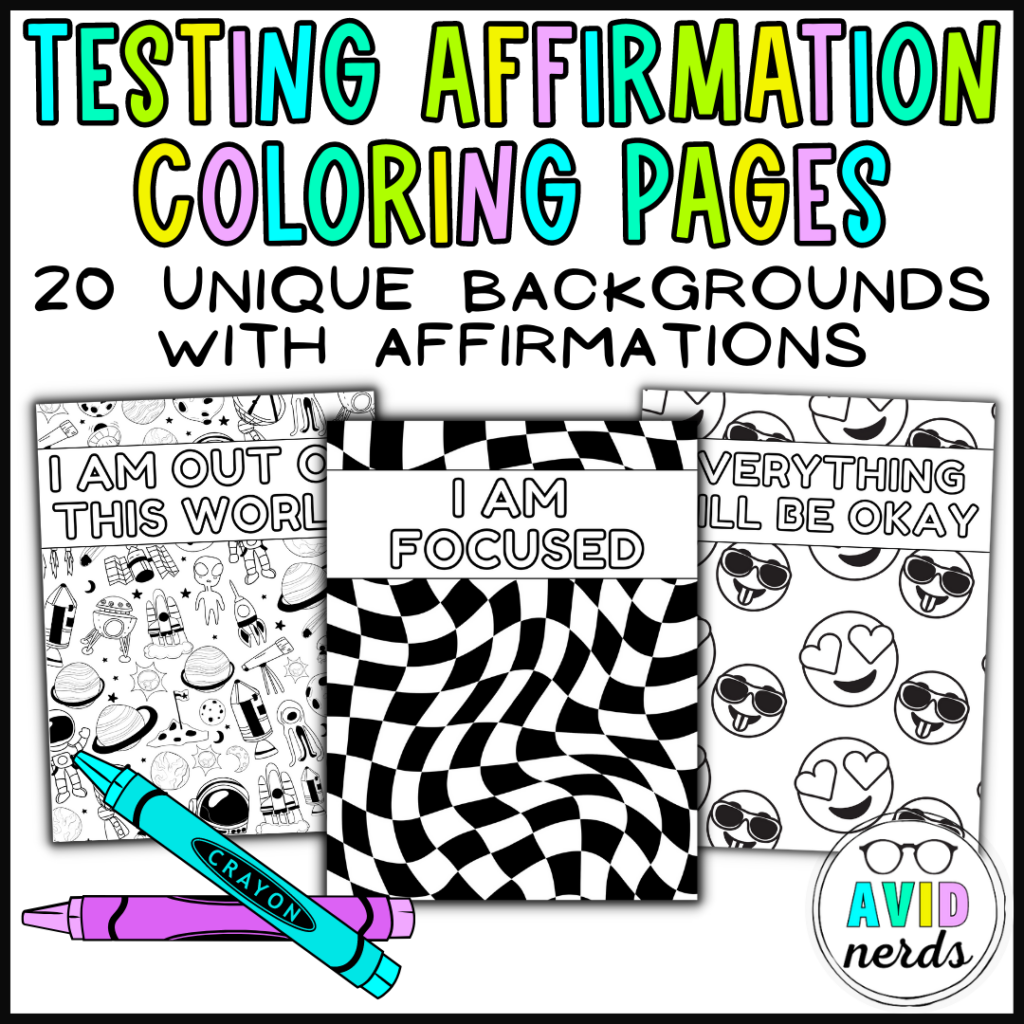 Early Finishers l State Testing Encouraging Affirmation Coloring Pages ...