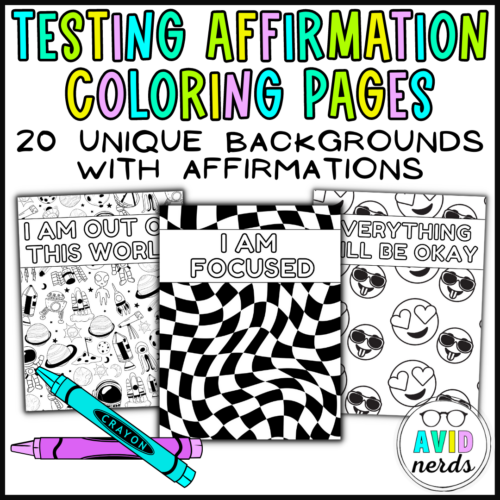 Early Finishers l State Testing Encouraging Affirmation Coloring Pages ...