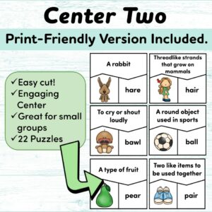 Homophones Games, Presentation, Centers, Worksheets, and Digital ...