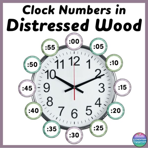 Clock Numbers in Distressed Wood for Telling Time to Five Minutes ...